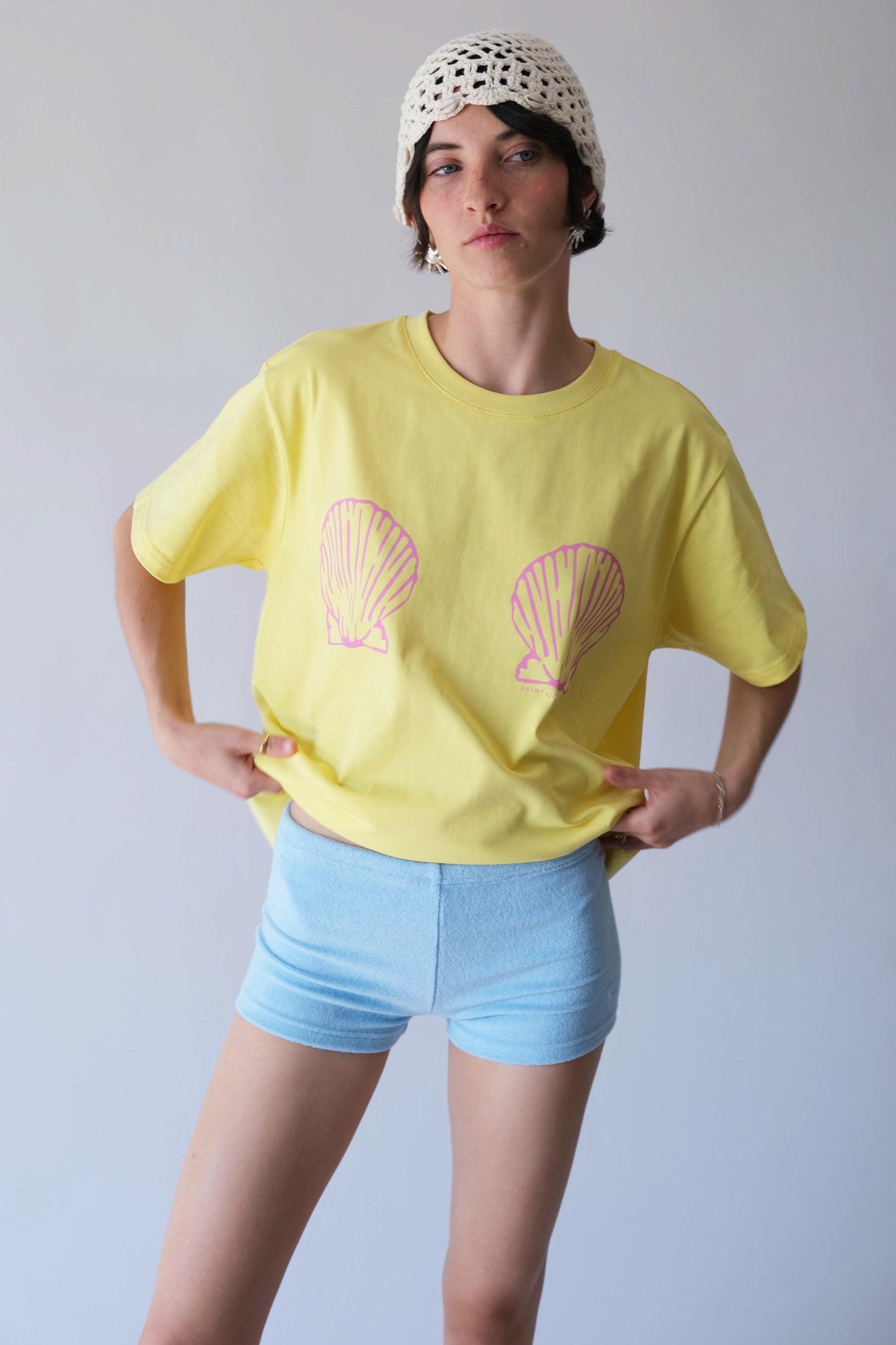 Shell Boyfriend Tee in Yellow – Saint Paradiso